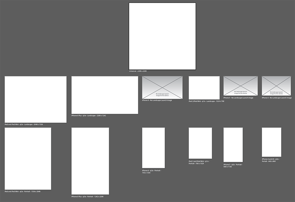 All iOS Launch Images Illustrator Template - Joshua Lyman.com